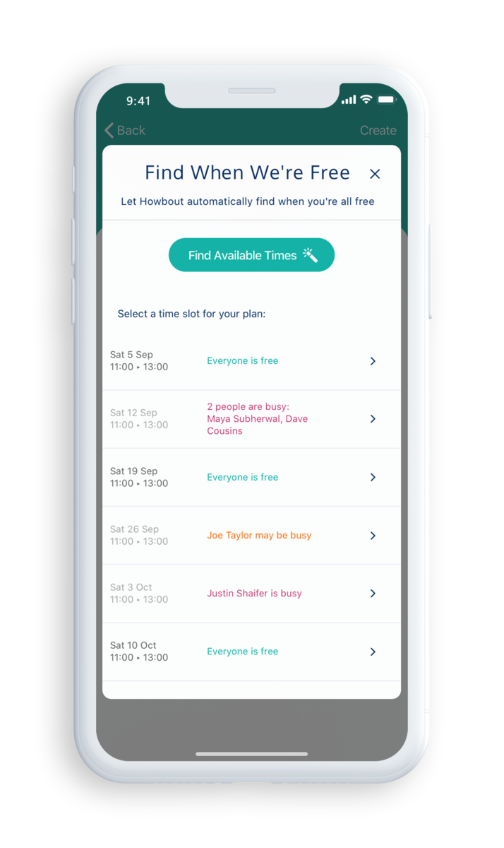 Howbout | The easiest way to get friends together
